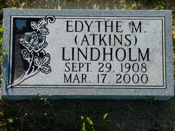 Lindholm, Edythe M. (Atkins) - Arnold Cemetery